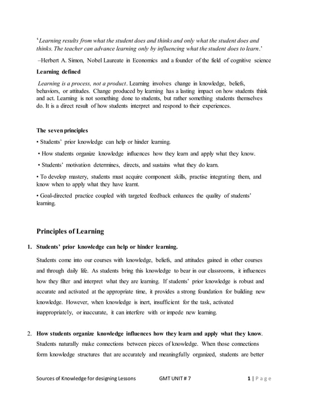 Learning principles | PDF