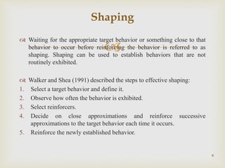 Learning principles for behaviour modification | PPTX