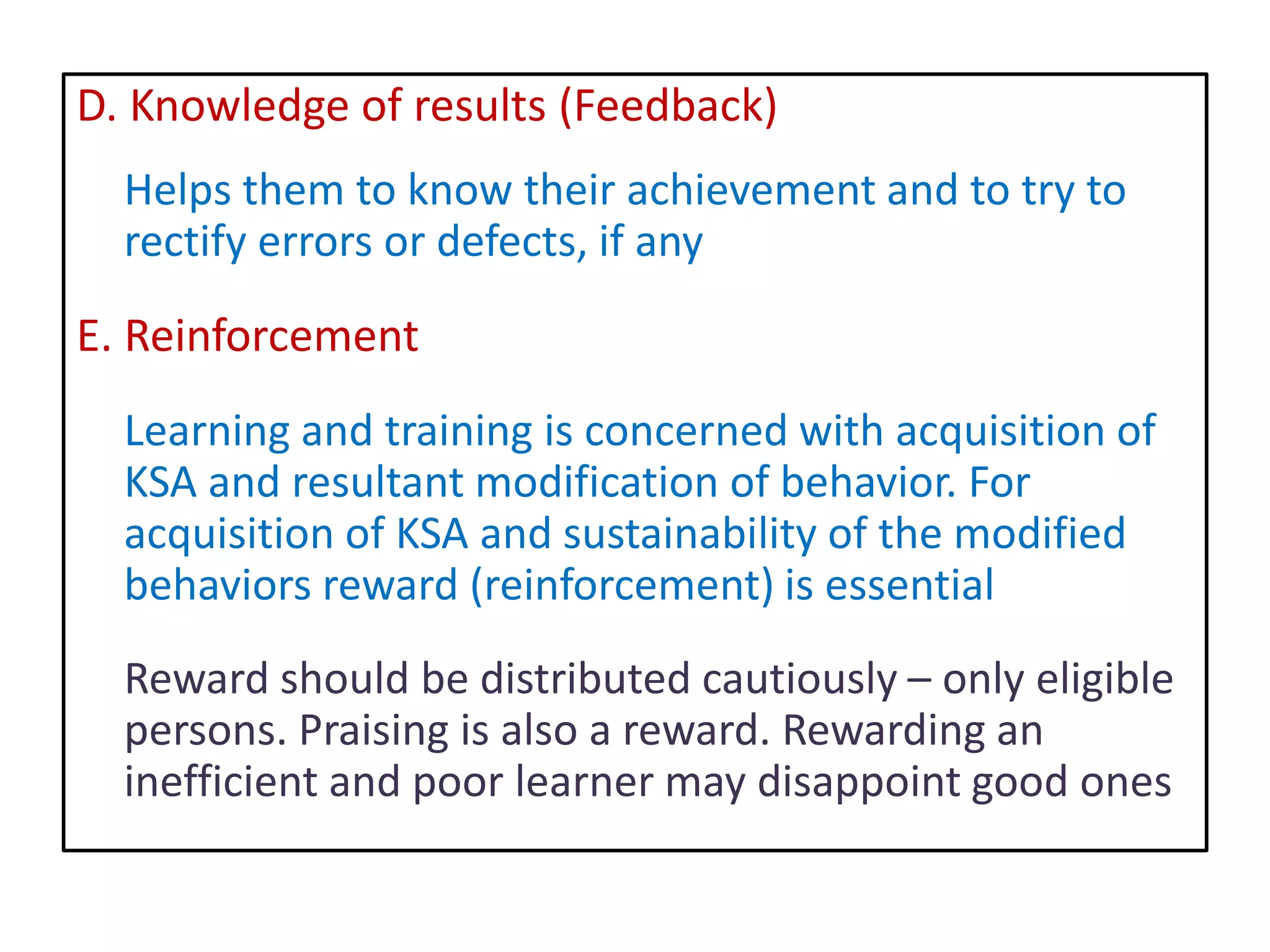 Learning principles in training | PPTX