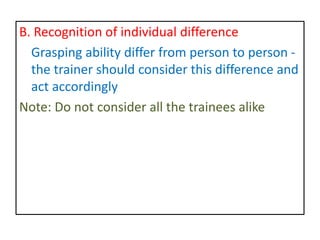 Learning principles in training | PPT