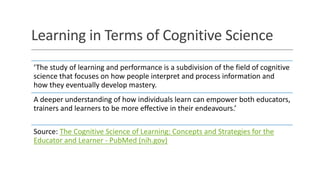 Applying Learning Principles based on Cognitive Science to Improve ...