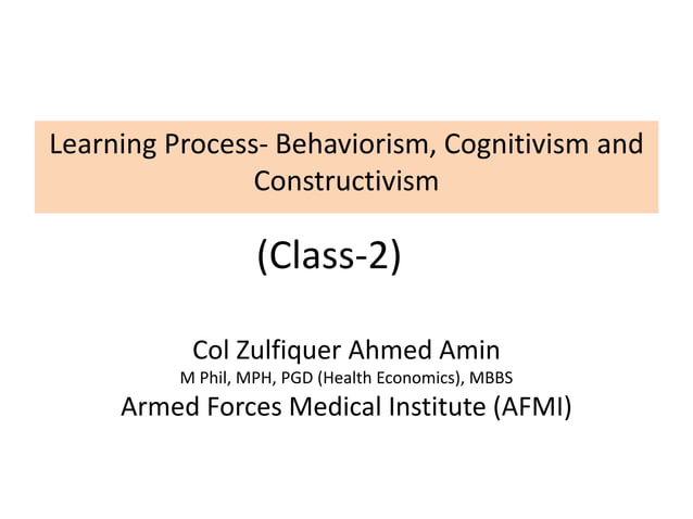 Learning Process: Behaviorism, Cognitivism and Constructivism | PPTX | Educational Assessment ...