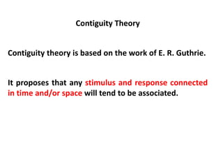 Learning process- Theories, Principles and Characteristics (Lecture-1 ...