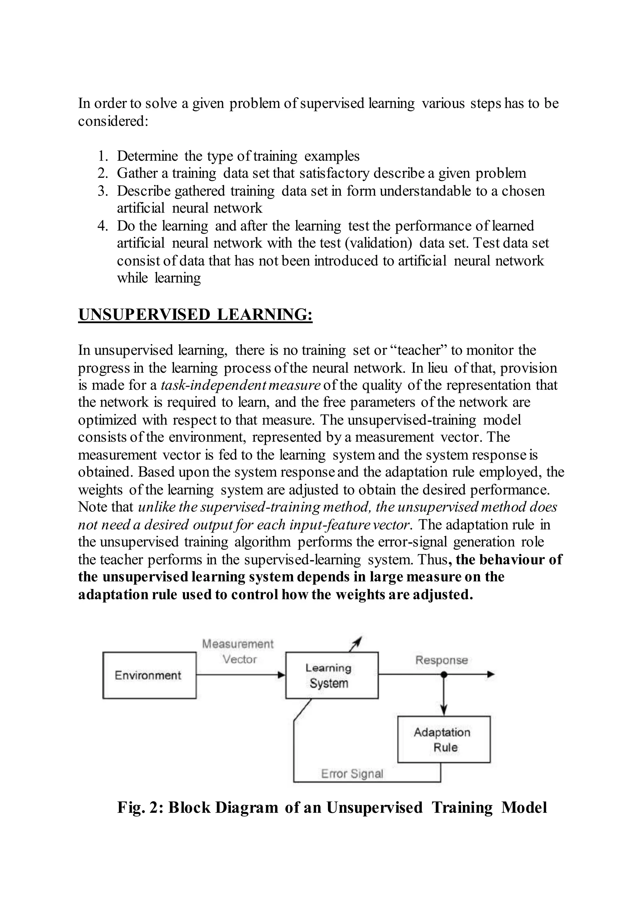Learning Methods in a Neural Network | DOCX