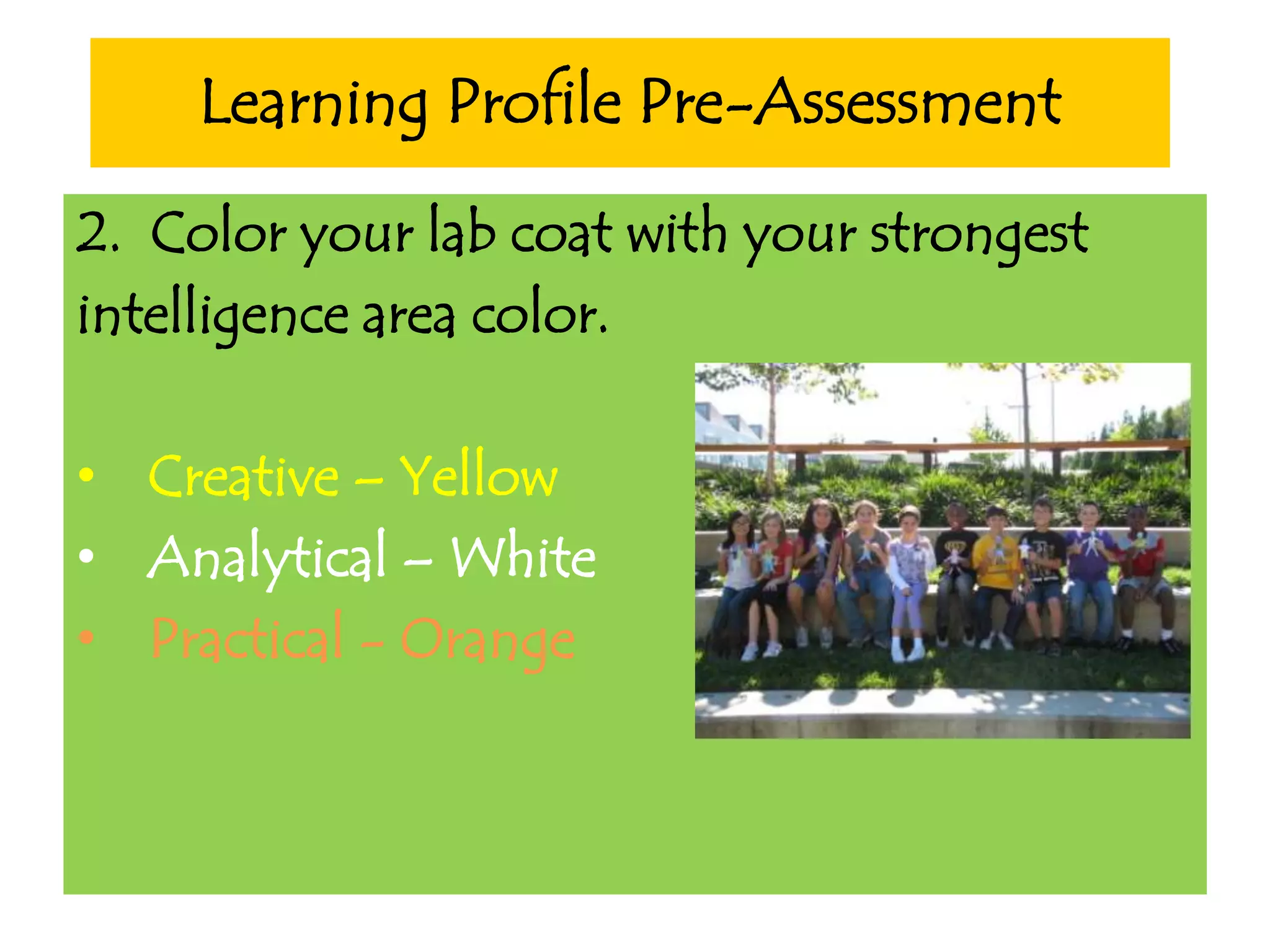 Learning profile pre assessment | PPT
