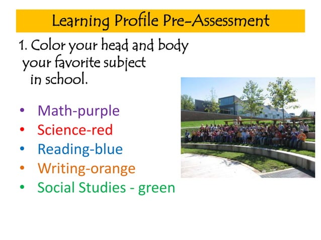 Learning profile pre assessment | PPT
