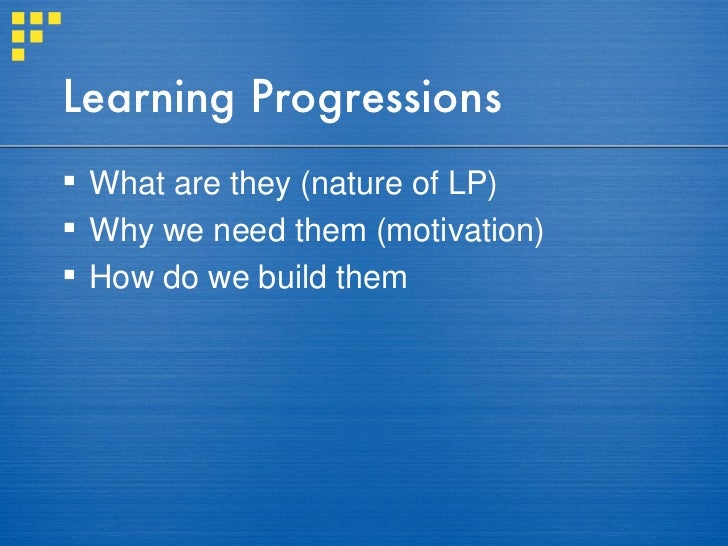Learning progressions