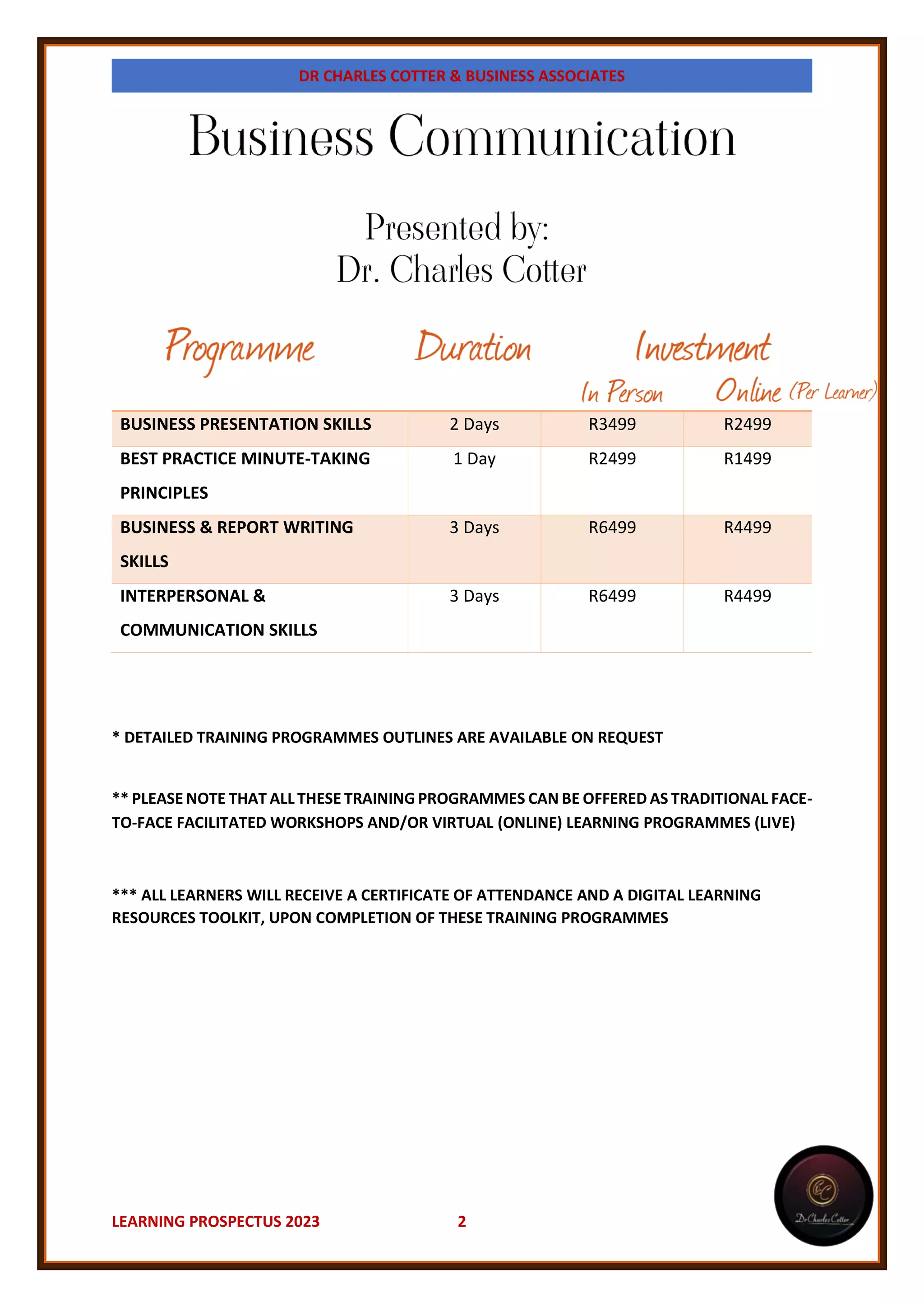 Learning Prospectus_Dr Charles Cotter_2023.pdf