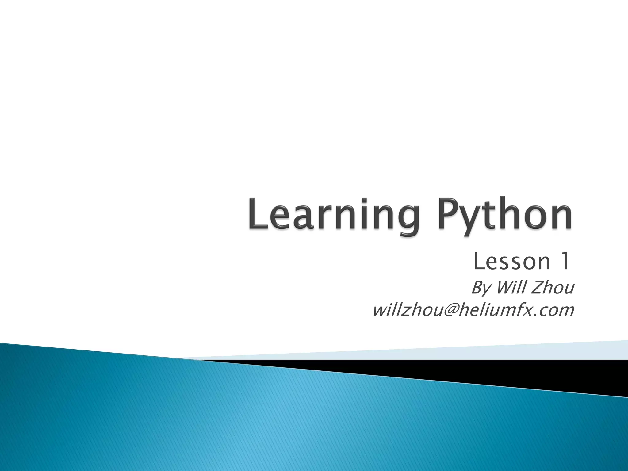 Learning python in the motion picture industry by will zhou | PPT