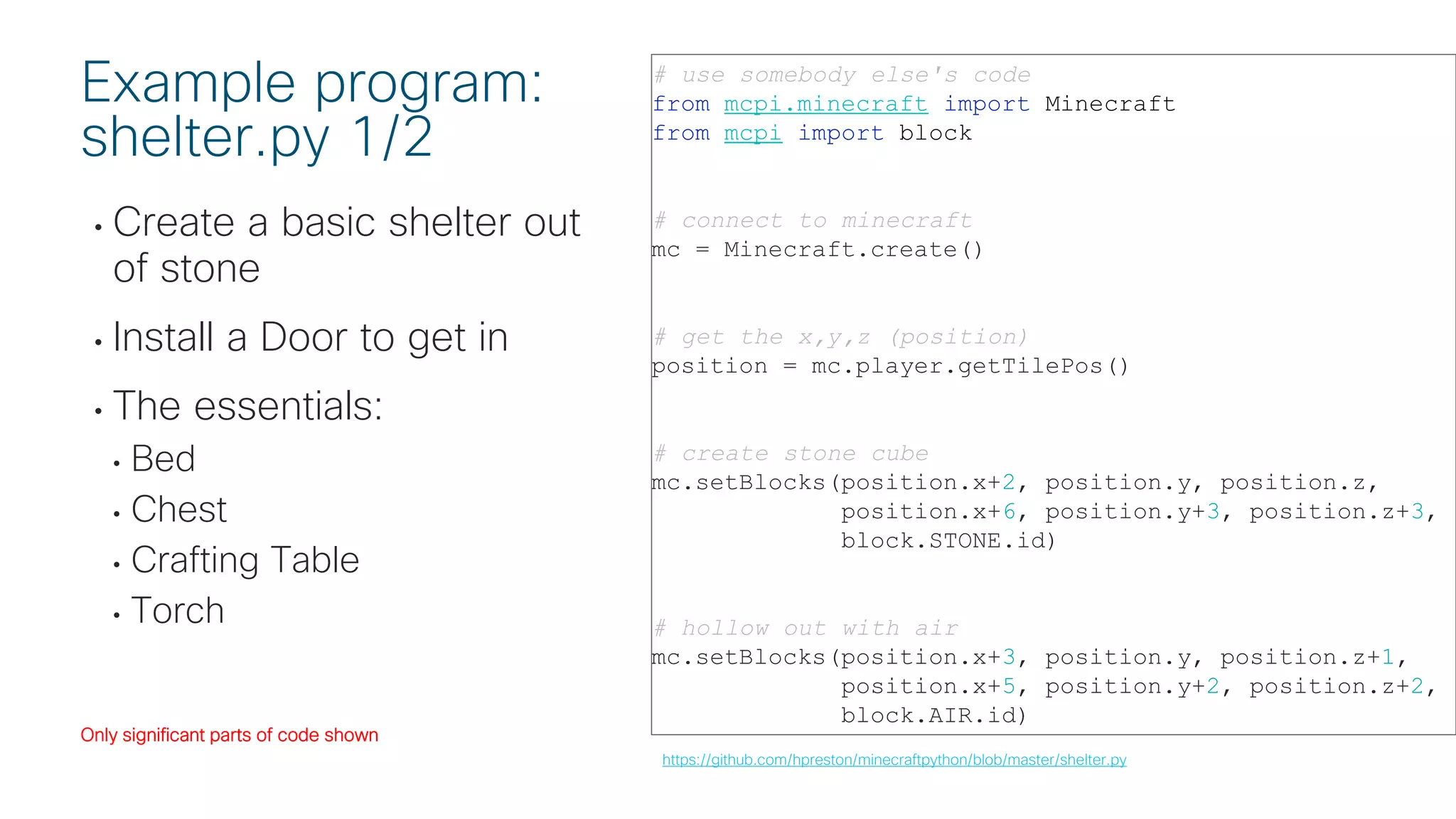 Learning Python with Minecraft and my Dad - PyOhio 2018 | PPT