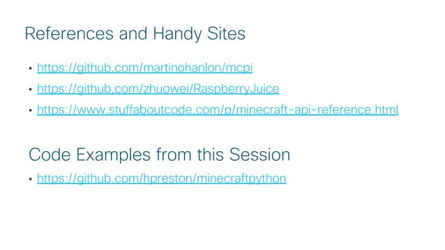 Learning Python with Minecraft and my Dad - PyOhio 2018 | PPT