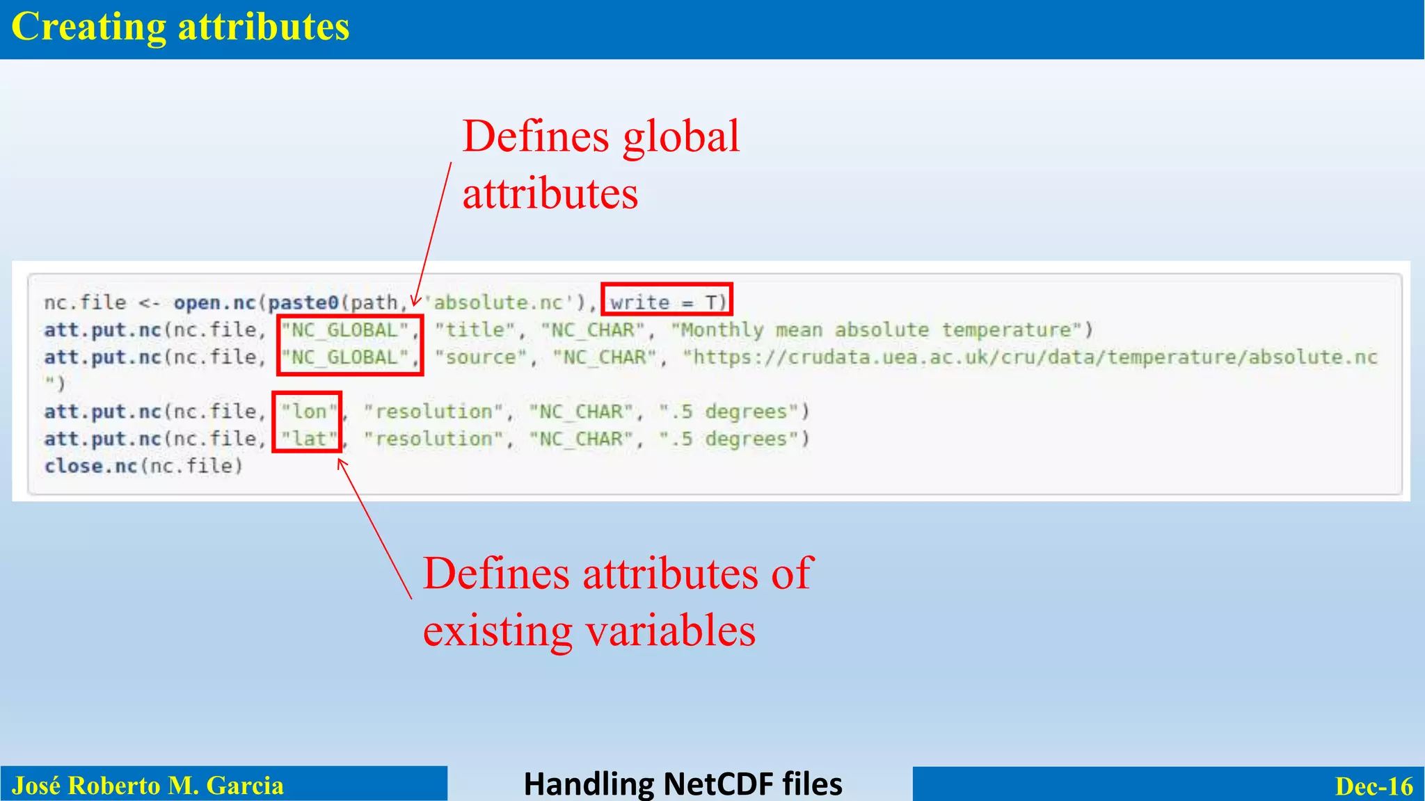 Learning R - Handling NetCDF files | PPT