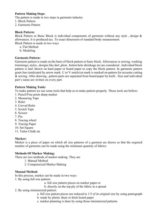 Learning reflection of Apparel Manufacturing 1 | PDF