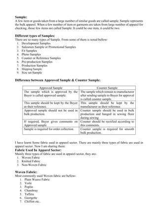 Learning Reflection of Apparel Manufacturing (Short) | PDF