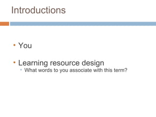 Learning Resource Design | PPT