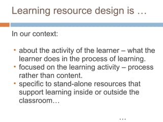 Learning Resource Design | PPT