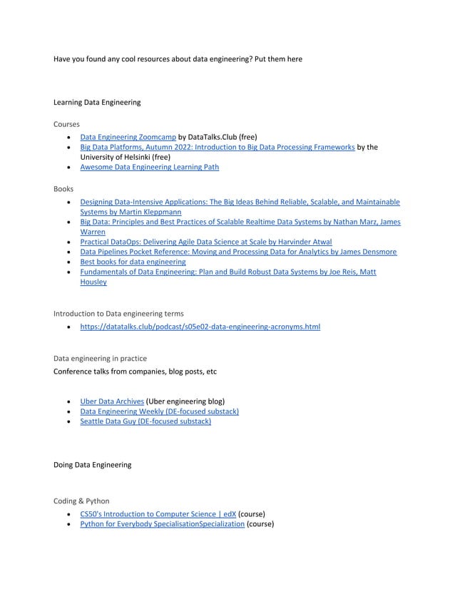 Dataengineeringlearningroadmappdf