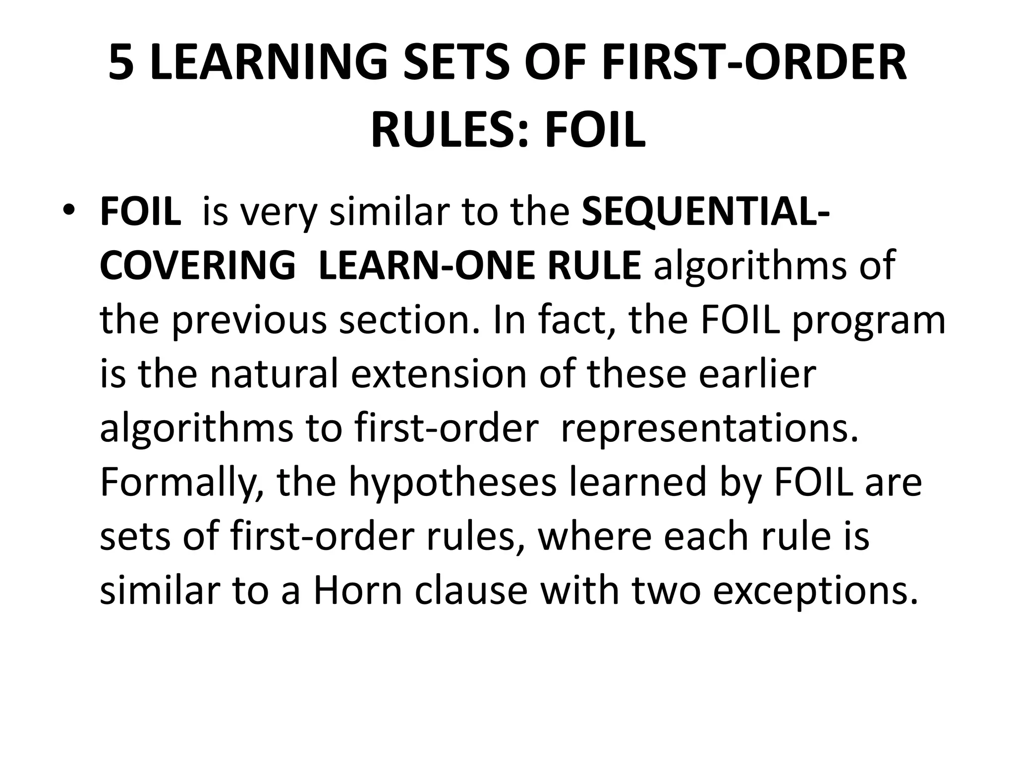 Learning rule of first order rules | PPTX