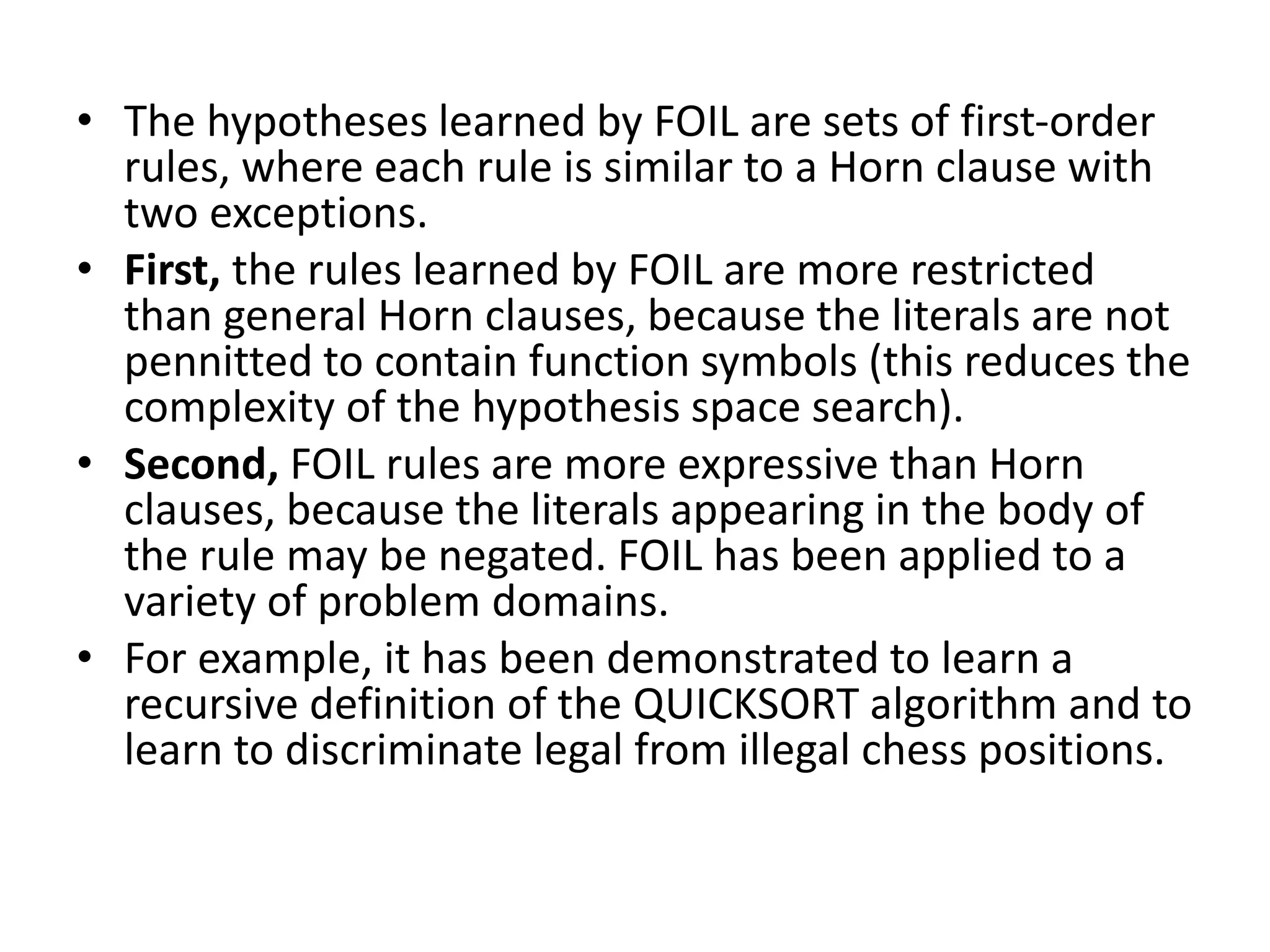 Learning rule of first order rules | PPTX