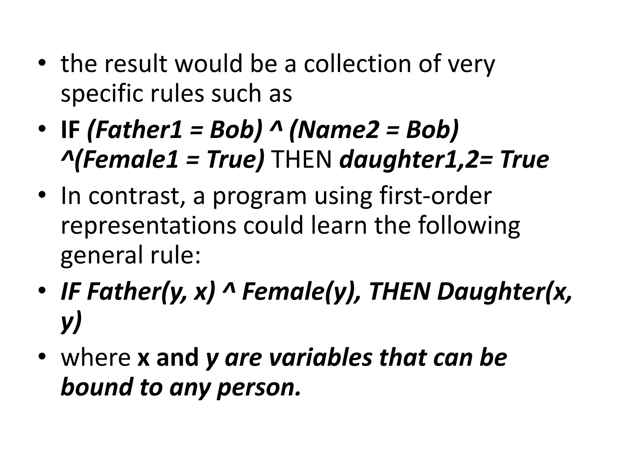 Learning Rule Of First Order Rules Ppt 