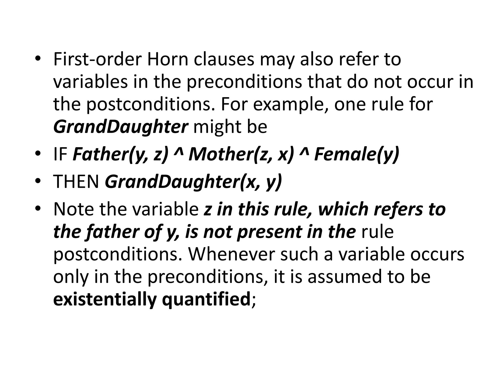 Learning rule of first order rules | PPTX