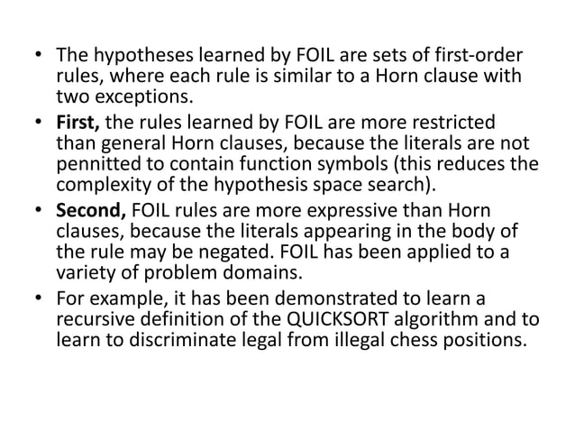 Learning rule of first order rules | PPTX