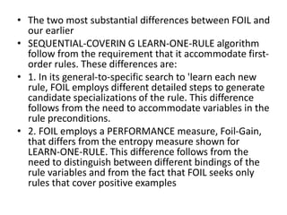 Learning rule of first order rules | PPTX