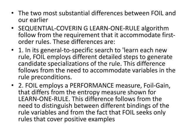 Learning rule of first order rules | PPTX