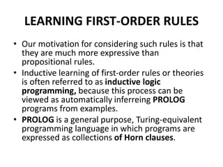Learning rule of first order rules | PPTX