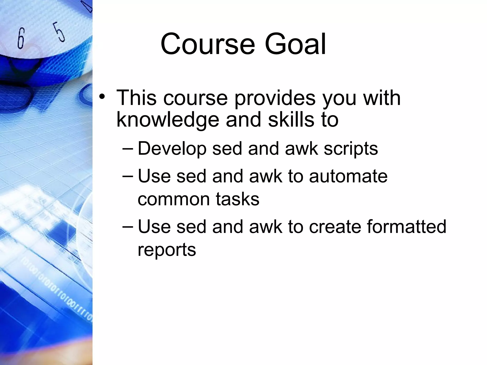 Learning sed and awk | PPT