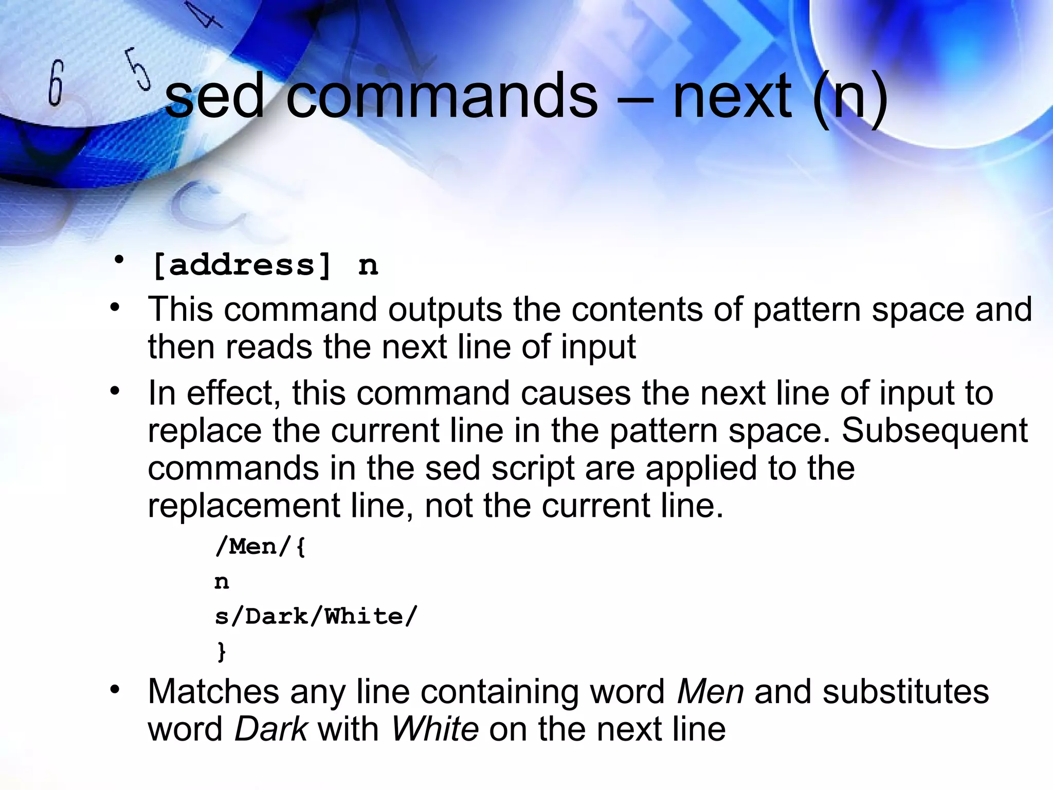 Learning sed and awk | PPT