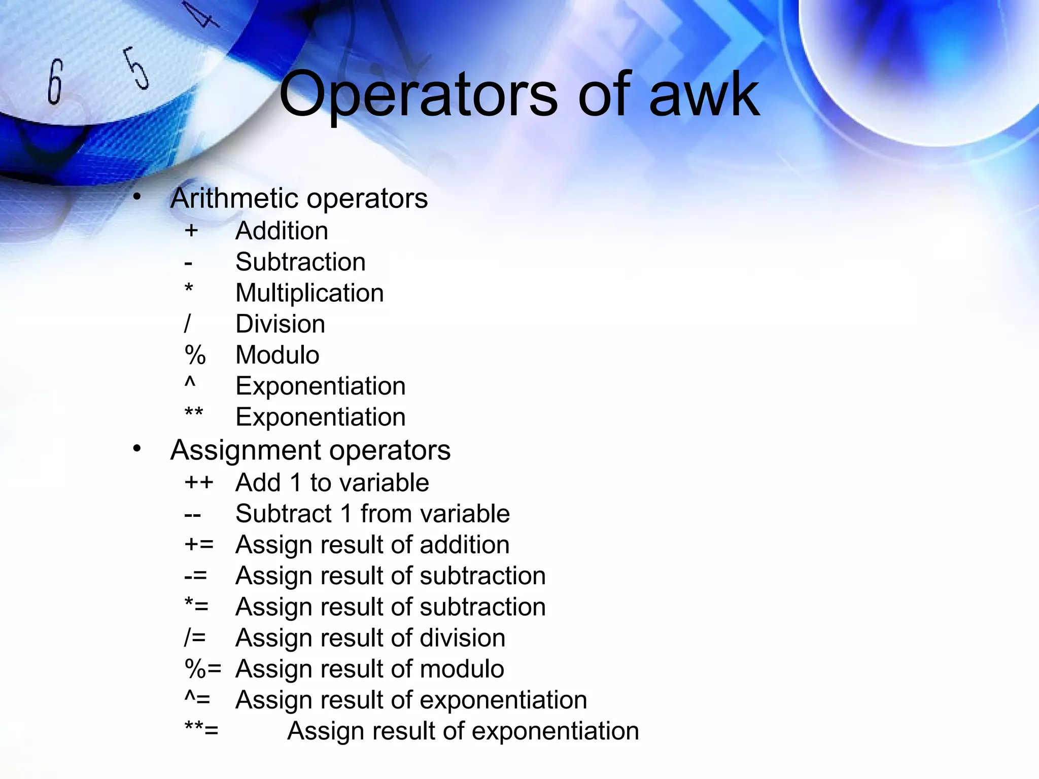 Learning sed and awk | PPT | Programming Languages | Computing