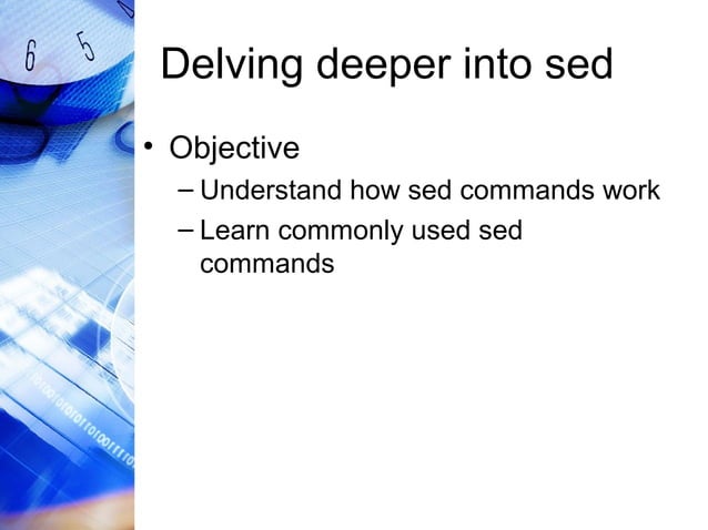 Learning sed and awk | PPT | Programming Languages | Computing