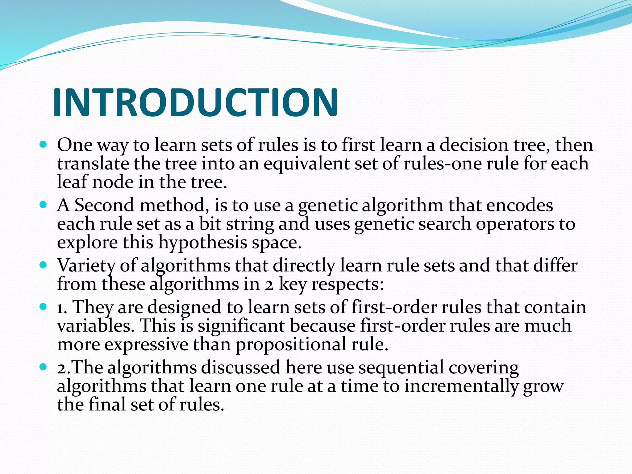 Learning set of rules | PPTX