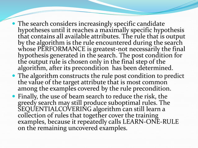 Learning set of rules | PPTX | Programming Languages | Computing