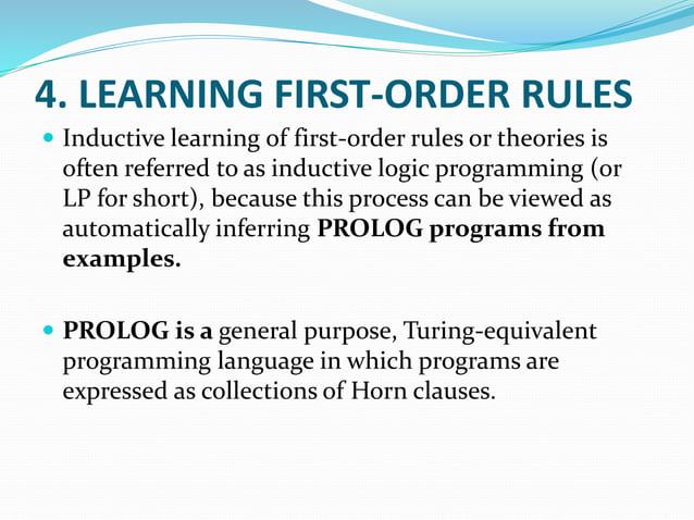 Learning set of rules | PPTX | Programming Languages | Computing