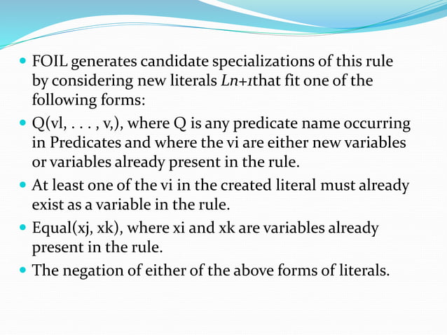 Learning set of rules | PPTX | Programming Languages | Computing