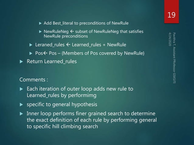 Learning sets of rules, Sequential Learning Algorithm,FOIL | PPT