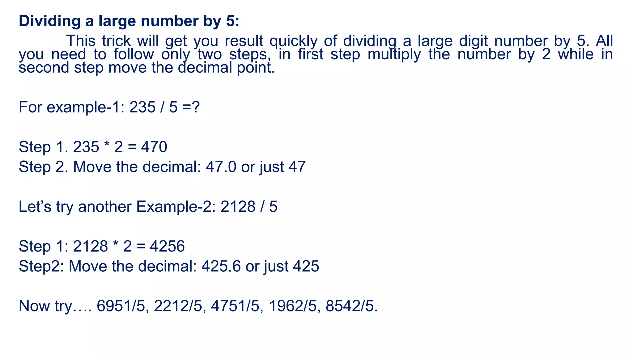 Learning short cuts of vedic mathematics | PPTX