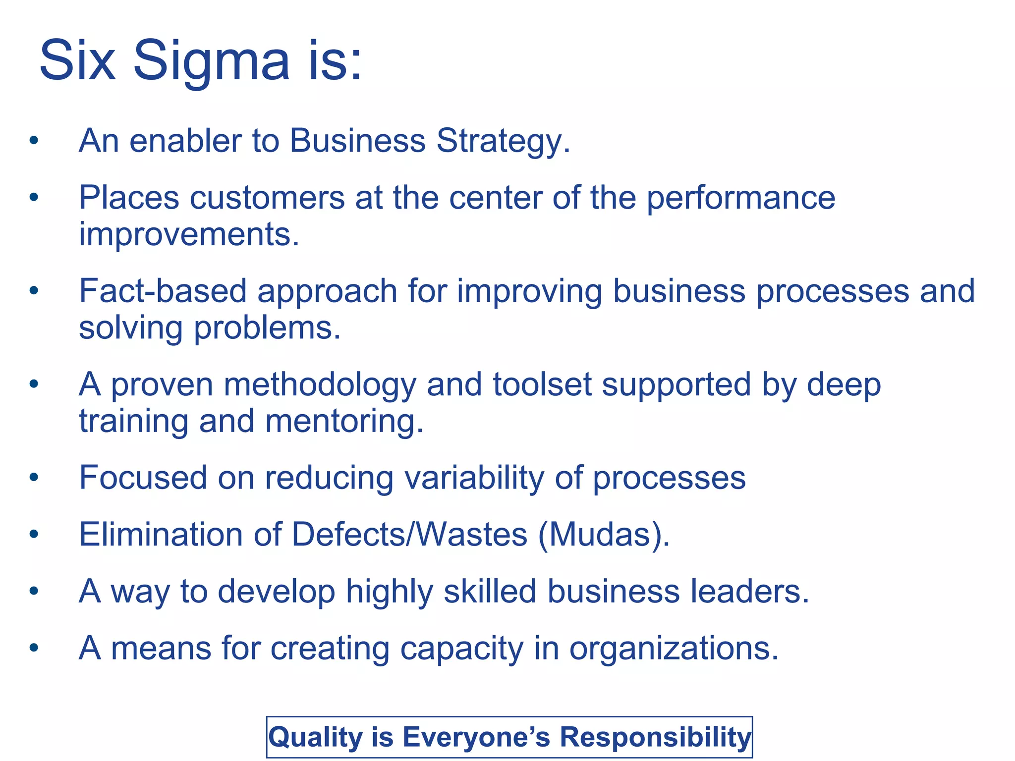 Learning Six Sigma | PPTX | Manufacturing Industry | Industries