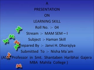 Learning skill | PPT