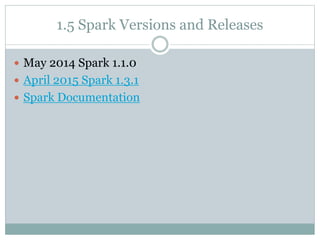 Learning spark ch01 - Introduction to Data Analysis with Spark | PPTX