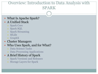Learning spark ch01 - Introduction to Data Analysis with Spark | PPT