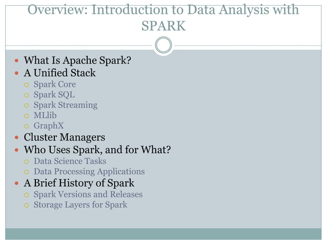Learning spark ch01 - Introduction to Data Analysis with Spark | PPT