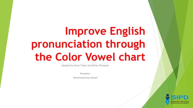 Learning spoken english with color vowel chart | PPTX