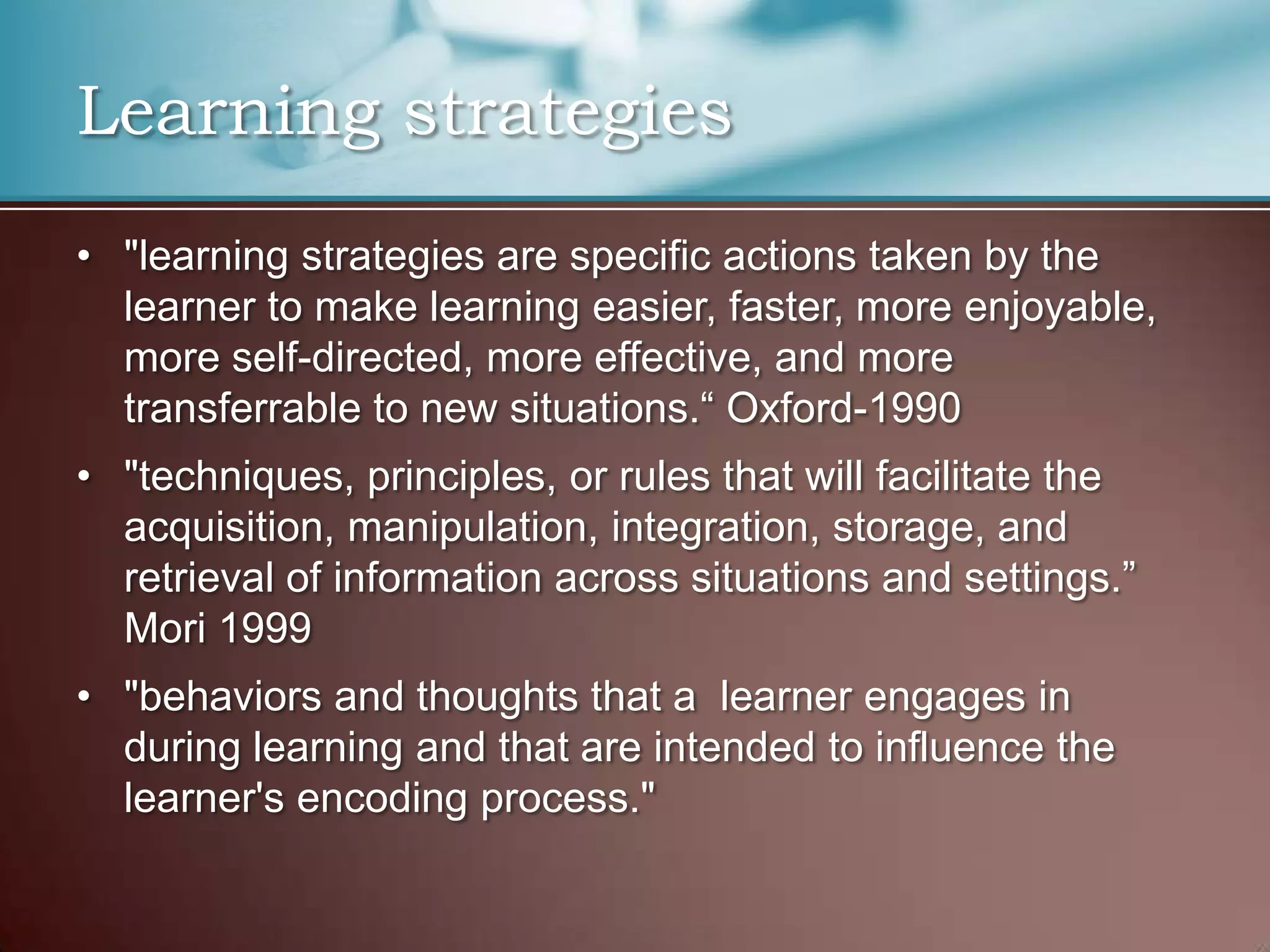 Learning strategies from theory to practice | PPTX