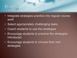 Learning strategies from theory to practice | PPTX
