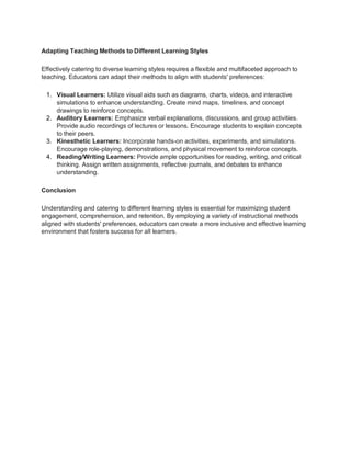 Differences in Learners Based on Predominant Learning Styles. | PDF