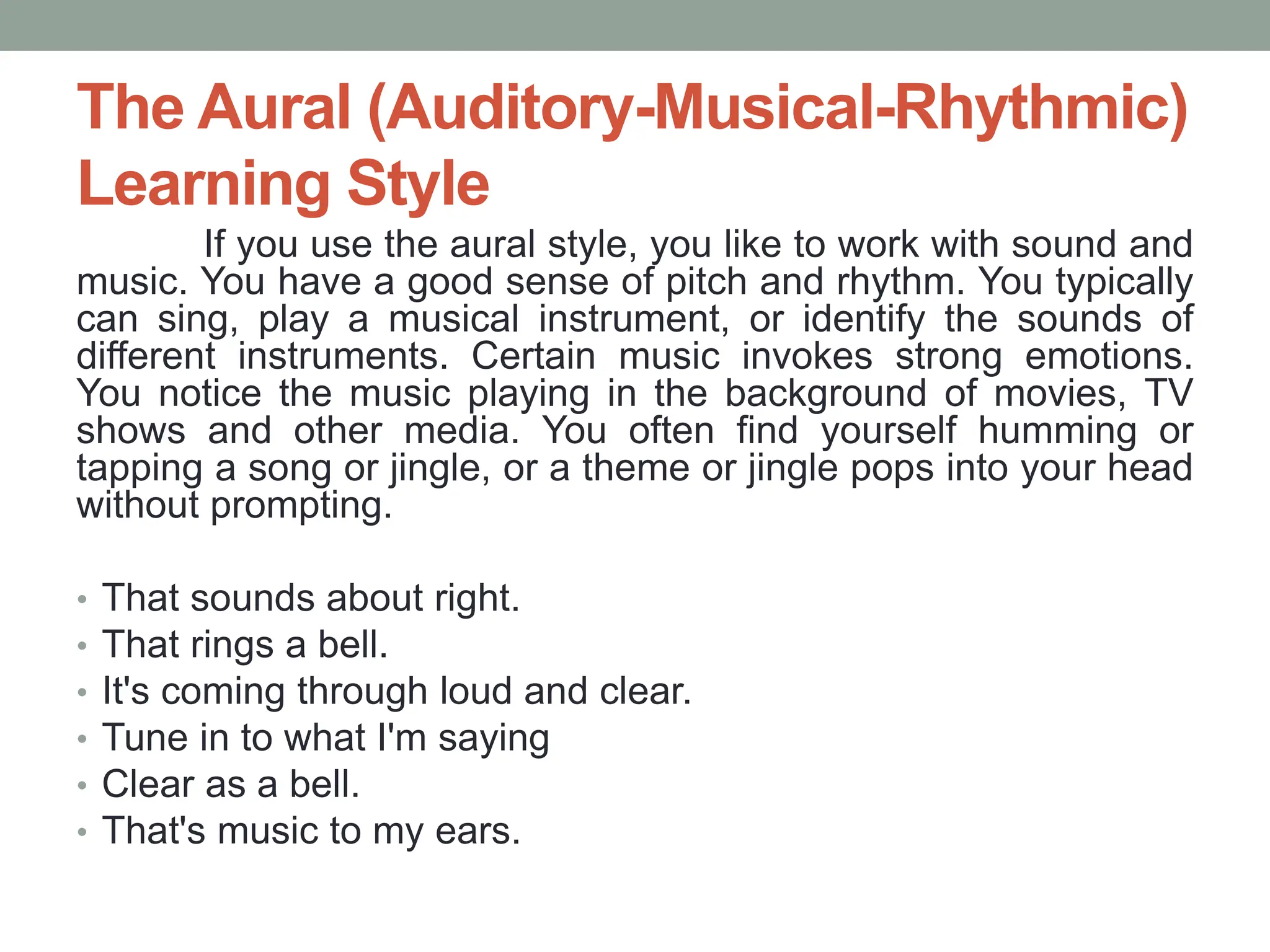 The Learning Style PowerPoint presentations | PPTX