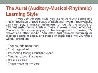 The Learning Style PowerPoint presentations | PPTX | Musicals | Genres